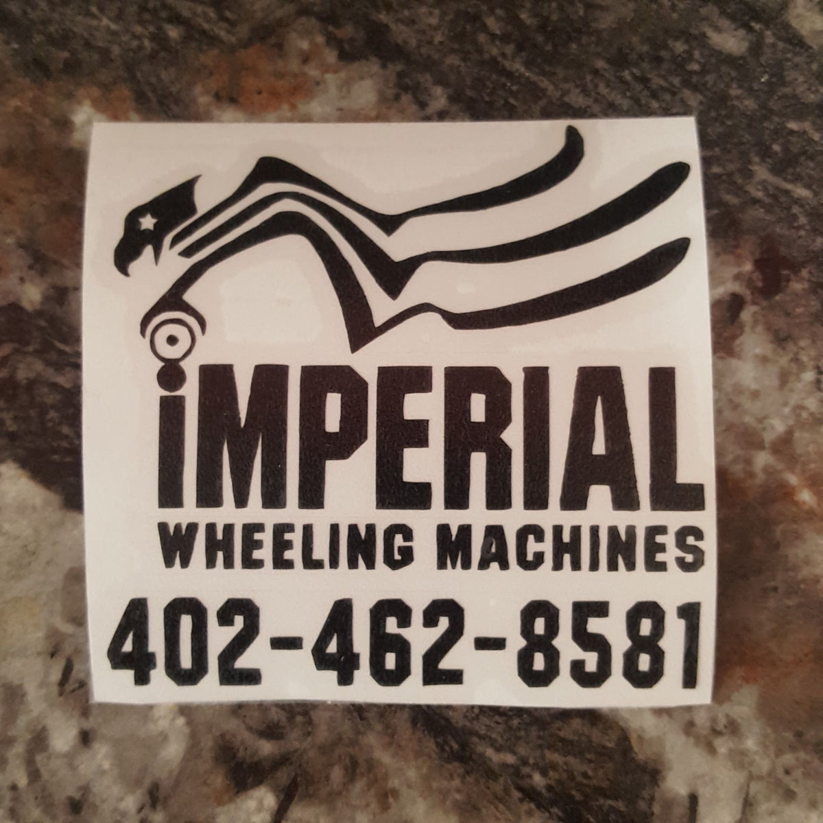 3 Inch Black Imperial Logo Sticker – Imperial Wheeling Machines